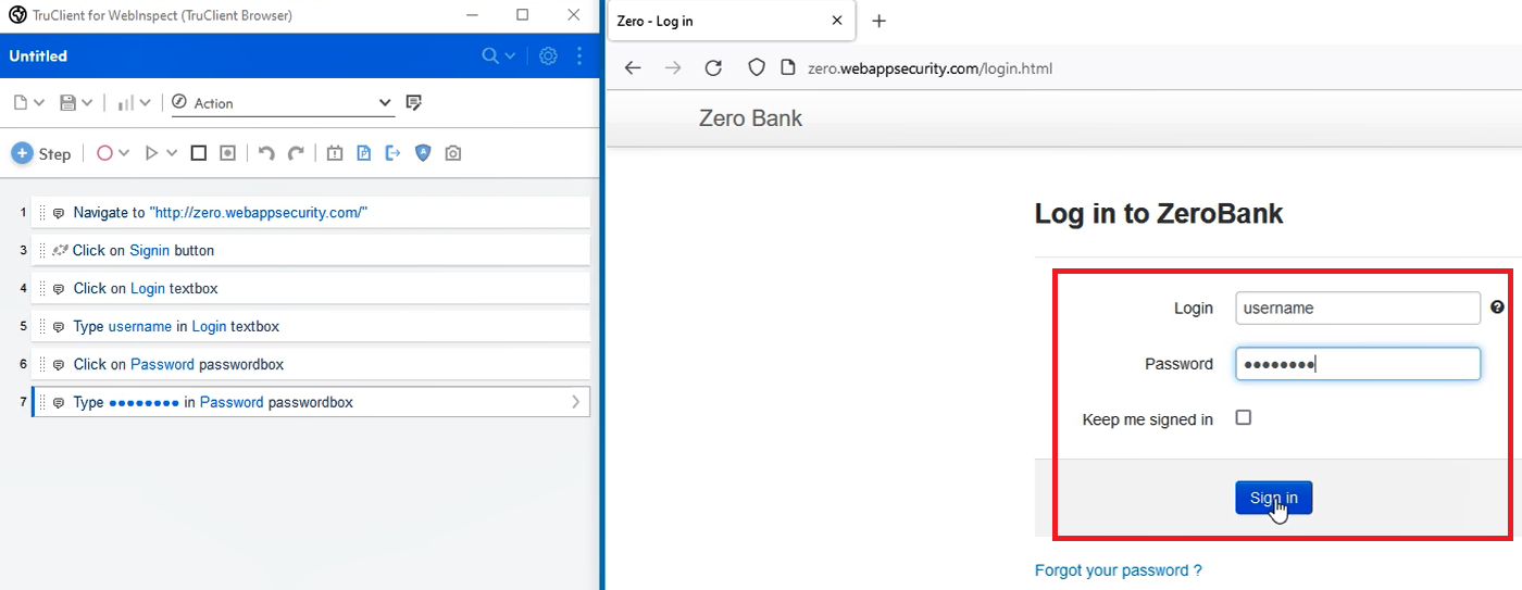 How to record a Login macro for zero.webappsecurity – Micro Focus