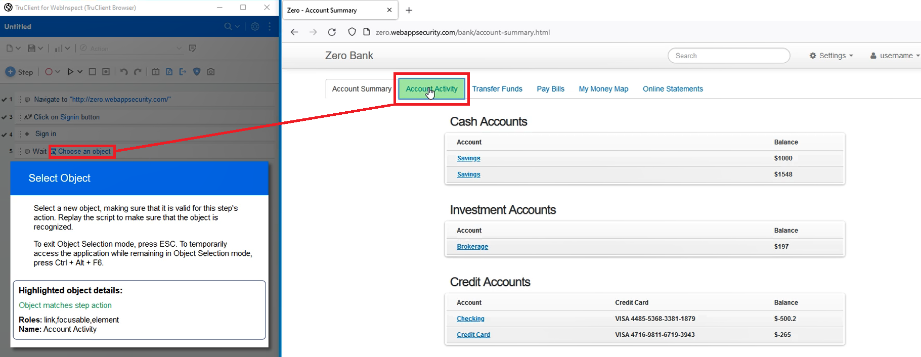 How to record a Login macro for zero.webappsecurity – Micro Focus